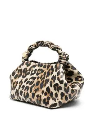 GANNI Small Leopard Print Cross Body Bag - Brown