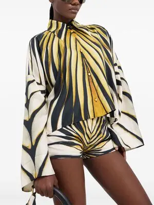 Roberto Cavalli Ray Of Print Silk Shirt - Gold