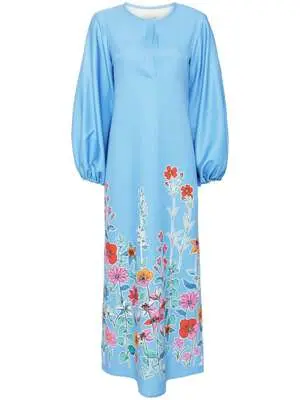 BAMBAH Hibiscus Tuscan Dress - Blue