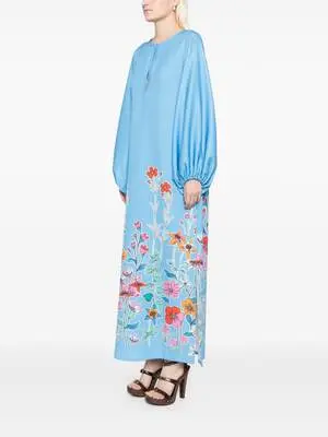 BAMBAH Hibiscus Tuscan Dress - Blue
