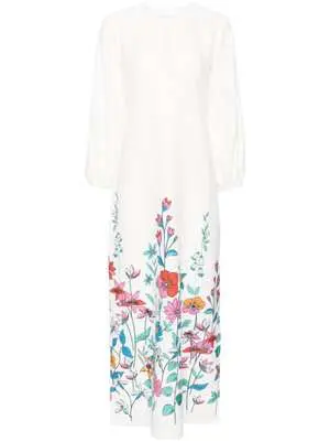 BAMBAH Hibiscus Tuscan Kaftan Dress - White
