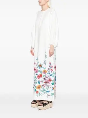 BAMBAH Hibiscus Tuscan Kaftan Dress - White