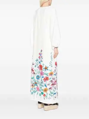 BAMBAH Hibiscus Tuscan Kaftan Dress - White