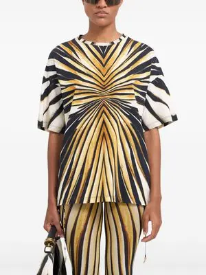 Roberto Cavalli Ray Of Print T-shirt - Gold