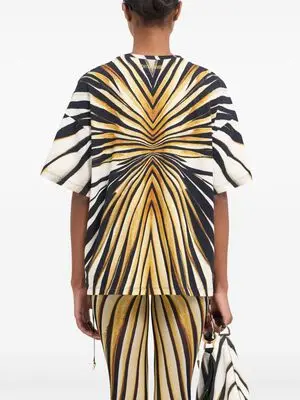 Roberto Cavalli Ray Of Print T-shirt - Gold