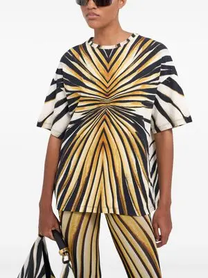 Roberto Cavalli Ray Of Print T-shirt - Gold