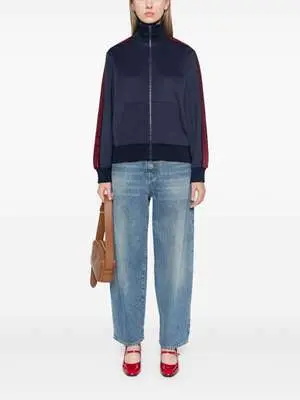 Maje Striped Zip-up Sweatshirt