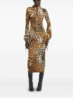 Roberto Cavalli Leopard-print Midi Dress
