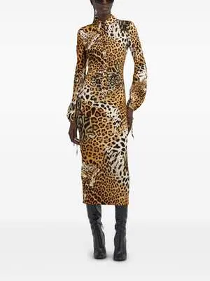 Roberto Cavalli Leopard-print Midi Dress