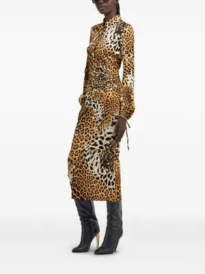 Roberto Cavalli Leopard-print Midi Dress