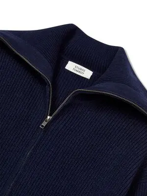 STUDIO TOMBOY Zip-front Cardigan - Blue
