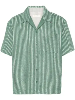 CRAIG GREEN Hand-frayed Striped Shirt - Green