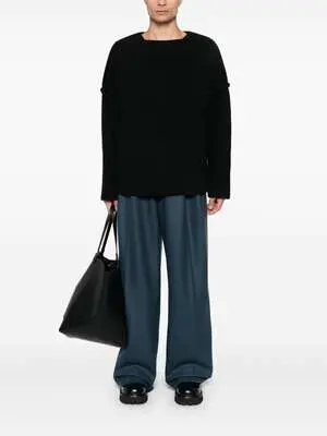 JIL SANDER Ribbed Knit Sweater - Black