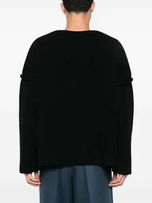 JIL SANDER Ribbed Knit Sweater - Black