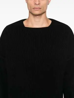 JIL SANDER Ribbed Knit Sweater - Black