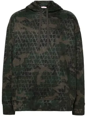 Valentino Garavani Toile Iconographe Camouflage Hoodie - Green