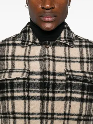 Eleventy Checkered Shirt Jacket