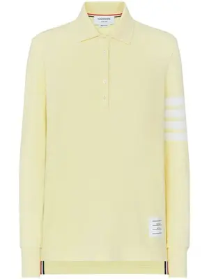 Thom Browne 4-bar Long-sleeved Polo Top - Yellow