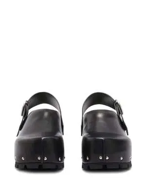 JIL SANDER Stud-embellished Leather Clogs