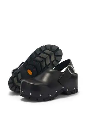 JIL SANDER Stud-embellished Leather Clogs