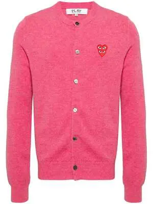 Play Comme Des Garcon Wool Cardigan - Pink