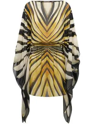Roberto Cavalli Ray Of Print Chiffon Dress