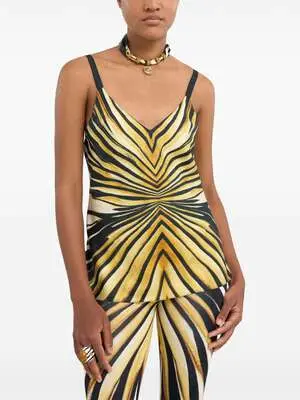 Roberto Cavalli Graphic Print Silk Top
