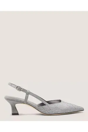 STUART WEITZMAN Vinnie Crystal 50 Slingback - Denim