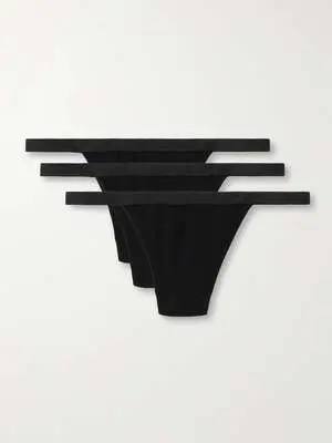 CDLP Set Of Three Stretch-tencel Lyocell Thongs