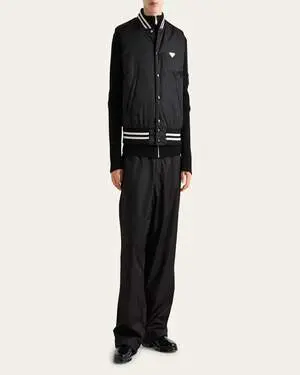 Prada Ribbed Virgin Wool Zip-up Sweater