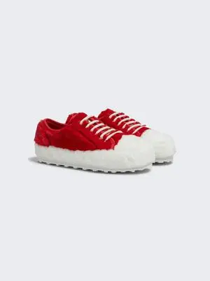 Marni Teddy Fabric Low-top Sneakers - Red And White