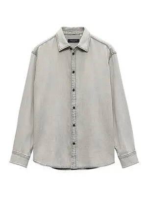 Rag & Bone Men's Matthew Denim Long-Sleeve Shirt - Smoke  Smoke