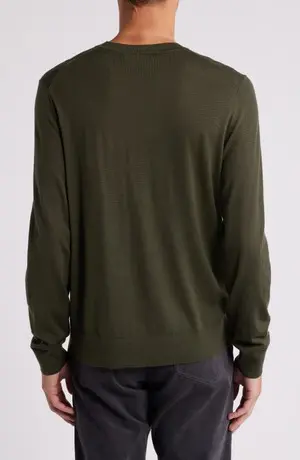 Theory Regal Wool Crewneck Sweater - Hunter Green