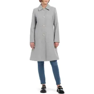 Kate Spade New York Imitation Pearl Button Wool Blend Coat