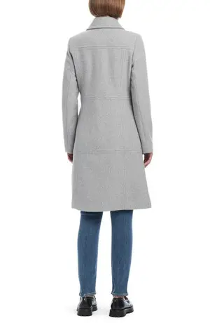 Kate Spade New York Imitation Pearl Button Wool Blend Coat