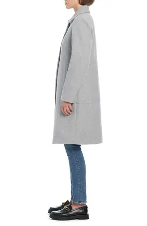 Kate Spade New York Imitation Pearl Button Wool Blend Coat