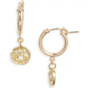 SET & STONES Evie Evil Eye Charm Huggie Earrings - Gold