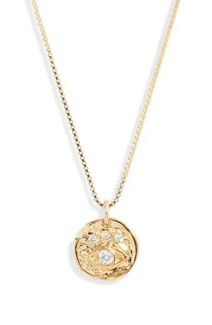SET & STONES Evie Evil Eye Medallion Chain Necklace - Gold