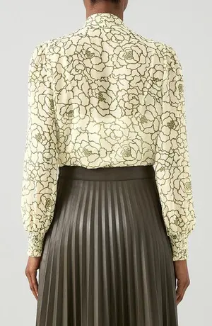 LK BENNETT Penny Peony Tie Neck Top