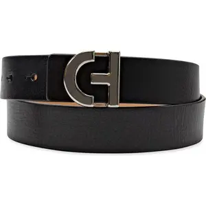 Cole Haan Logo Plaque Leather Belt - Black