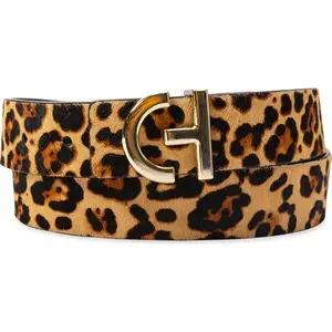 Cole Haan Logo Plaque Leather Belt - Leopard