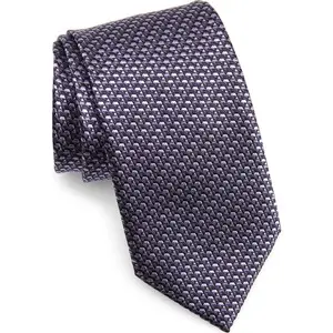 Zegna Small Triangle Silk Tie - Purple