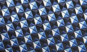 Zegna Large Triangle Silk Neck Tie - Navy