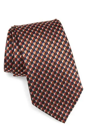 Zegna Large Triangle Silk Neck Tie - Orange