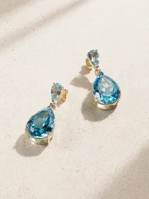Mateo Sophia Topaz And Diamond Earrings - Blue