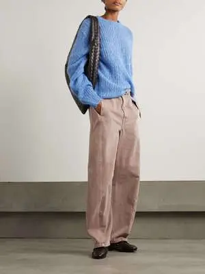 THE ELDER STATESMAN Thistle Brushed Alpaca-blend Sweater