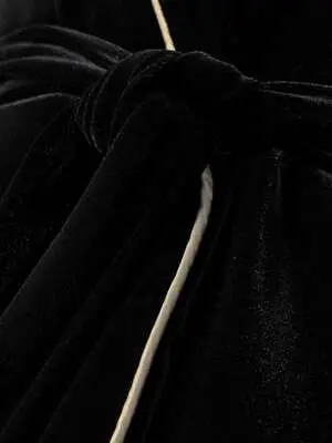 Loretta Caponi Nora Satin-trimmed Velvet Robe