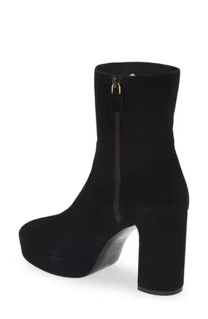 STUART WEITZMAN Dayna Platform Bootie - Black Suede