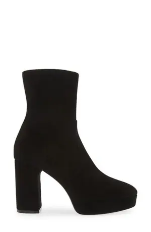 STUART WEITZMAN Dayna Platform Bootie - Black Suede