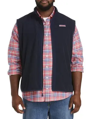 Vineyard Vines Big & Tall Harbor Fleece Vest - Vineyard Navy
